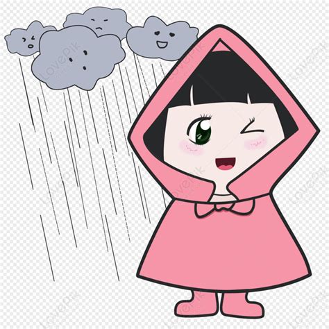 Storm Ulan Kapote Na Batang Babae Larawan Numero Ng Graphics Format Ng