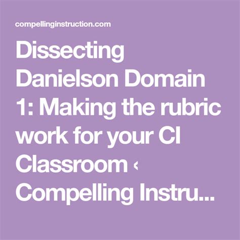 Danielson Domain 1 Artofit