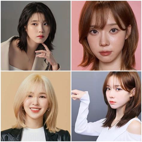 중단발 레이어드컷 C컬펌 연예인 단발 헤어스타일 모음 윈터 아이유 웬디 네이버 블로그