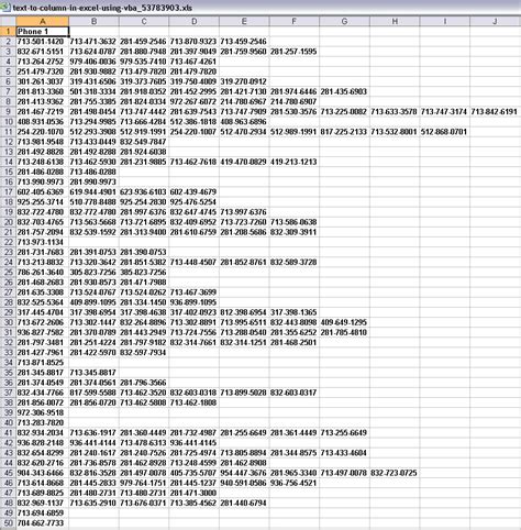 Text To Column In Excel Using Vba Stack Overflow
