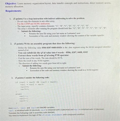 Solved Need Help With This For Assembly Language Please Do