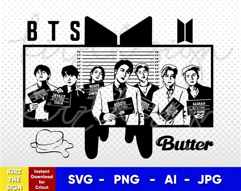 Bts Butter Stencil Svg Png Ai Digital Download Cut File Etsy Ireland