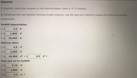 Solved High Low Method Cost Formulas The Controller Of The