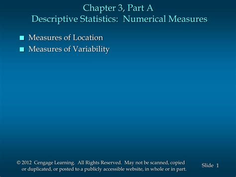 PPT Chapter Part A Descriptive Statistics Numerical Measures PowerPoint Presentation ID