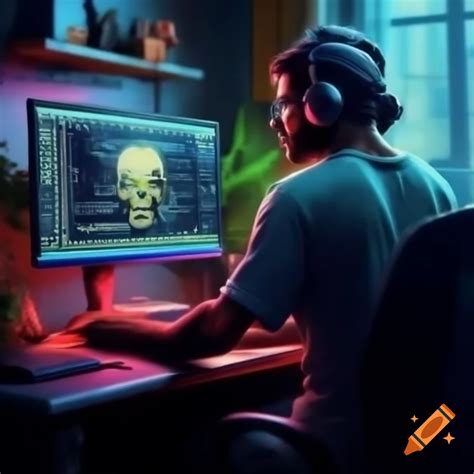 Indian Software Engineer Coding At Home With Gaming Keyboard And Mouse