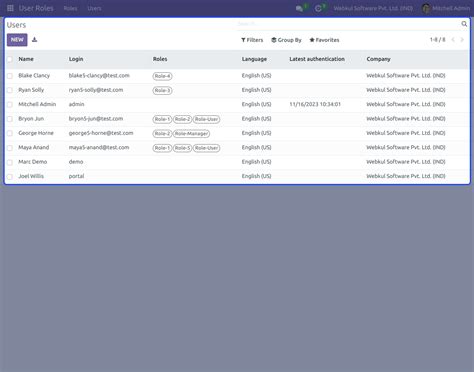Odoo User Security Roles WebKul