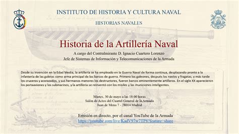 Madrid 30 De Mayo De 2023 Conferencia ‘historia De La Artillería Naval Por El Contralmirante