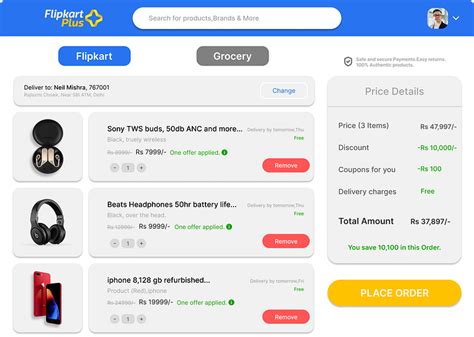 Flipkarts Cart Ui Redesigned Ui Design Web Design By Abhilash Mishra On Dribbble