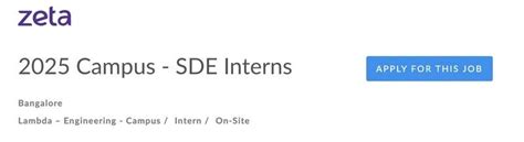 Company Name Zeta Role Sde Intern Batch Eligible 2025 Passouts Location Bangalore Expected