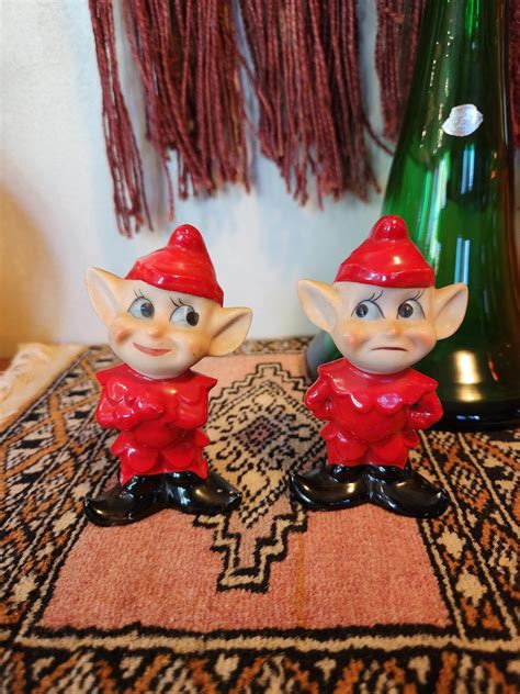 Vintage Pixie Elves Set Of 2 Etsy