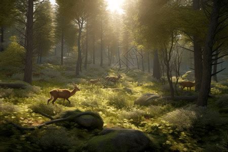 动物在森林里高清图片下载 正版图片 摄图网
