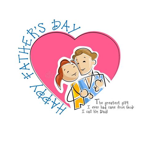 Padre E Hija En El Fondo Del Día De Padre Ilustración Del Vector