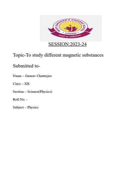 Physics Practicle Download Free Pdf Magnet Magnetism