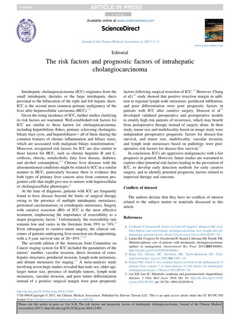 Pdf The Risk Factors And Prognostic Factors Of Intrahepatic Cholangiocarcinoma