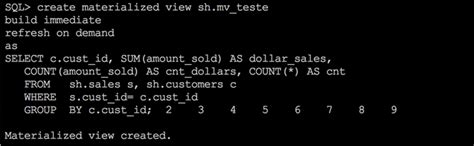 Modificando Materialized Views Oracle Brasil