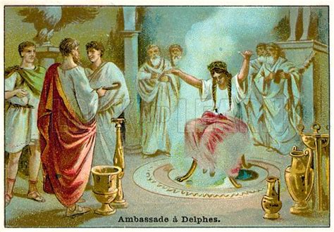 consulting the oracle of delphi stock image look and learn