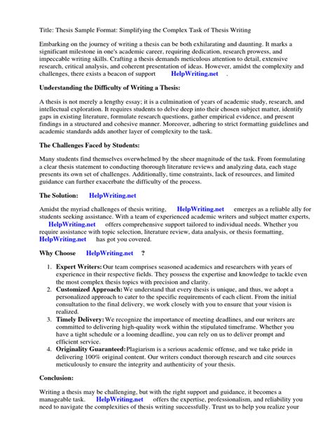 Thesis Sample Format Pdf