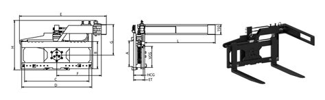 180° Box Rotator Side Fork Type Forklift Attachment