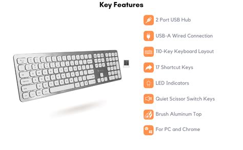 Amazon Com X Performance Computer Keyboard For Laptop Or Desktop Elegant Plug And Play Usb