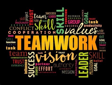 Teamwork Word Cloud Collage Business Concept Background Stock Illustration Illustration Of