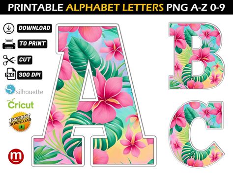 Hawaii Alphabet Hawaii Font Png Hawaii Letters Printable Etsy