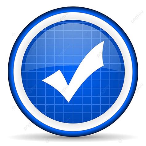 Aceptar Icono Brillante Azul Sobre Fondo Blanco Aceptar Icono Brillante