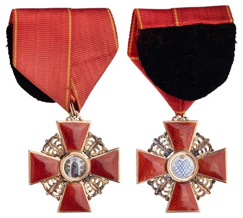 Знак Ордена Св Анны 3 й степени Фирма «Эдуард Санкт Петербург 1904 1908 гг Золото эмаль
