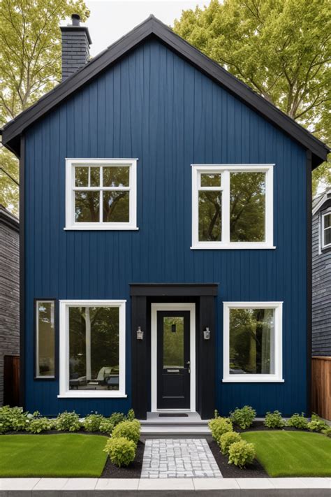 Blue Colour Combinations For Modern House Exteriors