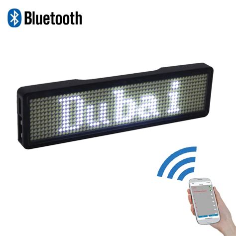 Bluetooth Digital LED Badge DIY Programmable Scrolling Message Mini LED Display Party Event