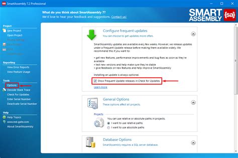Choosing Frequent Updates Smartassembly 7 Product Documentation