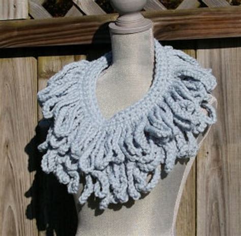 Crochet Pattern Loop Fringe Infinity Scarf Pdf Etsy
