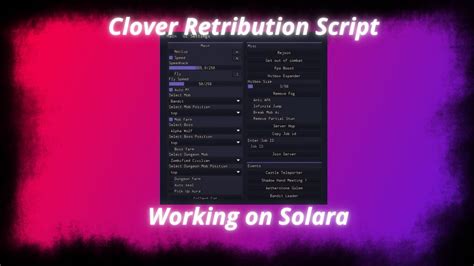 Clover Retribution Script Work On Solara Youtube