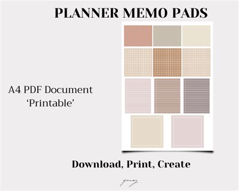 Digital Printable Planner Memo Pads
