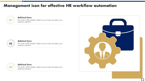 Management Icon For Effective HR Workflow Automation PPT Slide