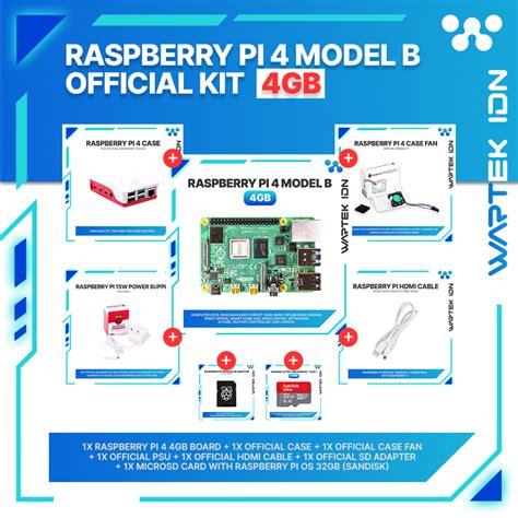 Jual Raspberry Pi 4 Model B RAM 4GB Official Kit Shopee Indonesia