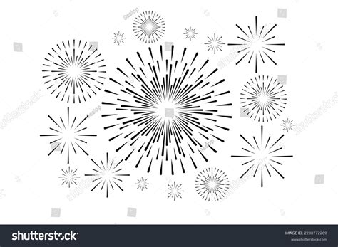 Fireworks Explosion Vector Fireworks Festival Happy Stock Vector Royalty Free 2238772269