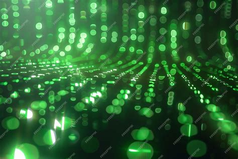 Green Digital Binary Data On Computer Screen Background Premium Ai Generated Image