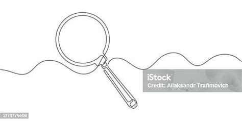 확대경 사업 개념 돋보기 렌즈의 연속 선 그리기 벡터 일러스트 레이 션 개념에 대한 스톡 벡터 아트 및 기타 이미지 개념 개념과 주제 검사 보기 Istock