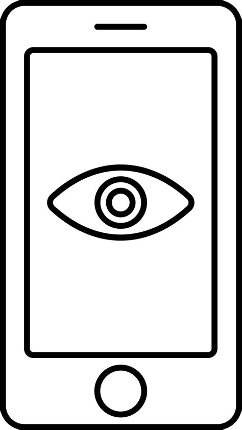 Linear Style Eye In Smartphone Screen Icon 24463210 Vector Art At Vecteezy