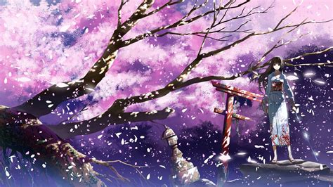 Japanese Cherry Blossom Anime Wallpaper