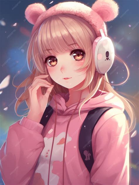 Anime Kawaii Girl Generative Ai Premium Ai Generated Image