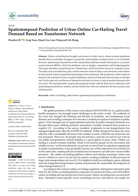 Pdf Spatiotemporal Prediction Of Urban Online Car Hailing Travel