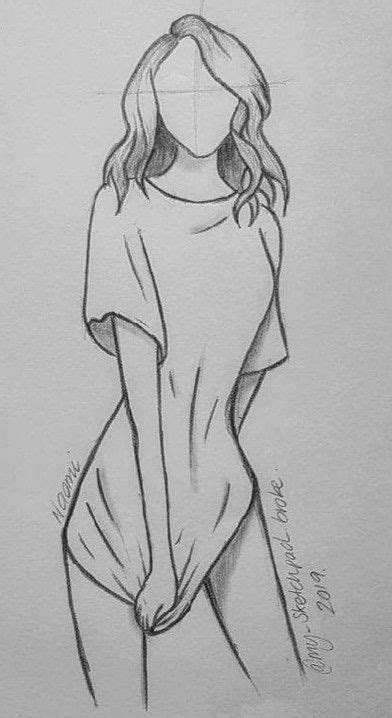 Sketch Of A Womans Body In A Dress