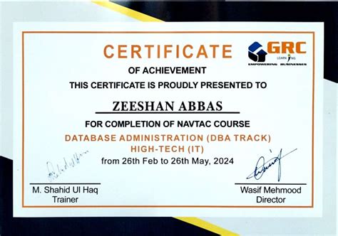 Zeeshan Abbas On Linkedin Databaseadministration Certification Professionaldevelopment…