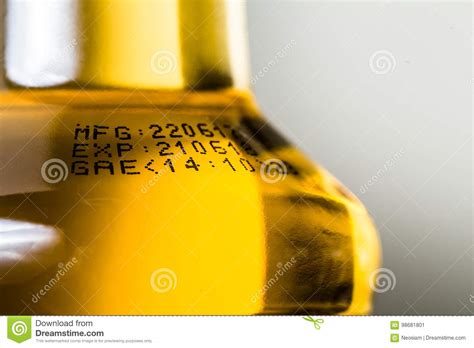 Close Up Expiration Date On Beer Bottl Stock Image Image Of Manufacturing Drink 98681801