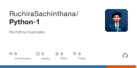 GitHub RuchiraSachinthana Python My Python Examples