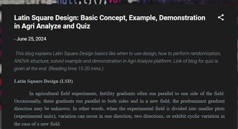 Agri Analyze On Linkedin Newblog Topic Latin Square Design Content When To Use Latin Square…