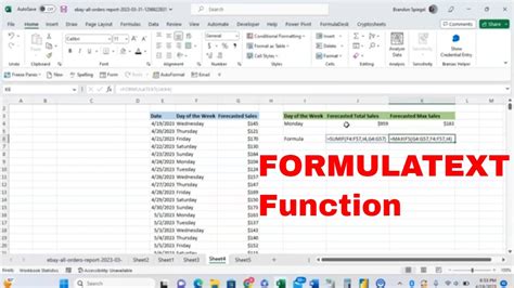 How To Use The FORMULATEXT Function In Microsoft Excel To Return A