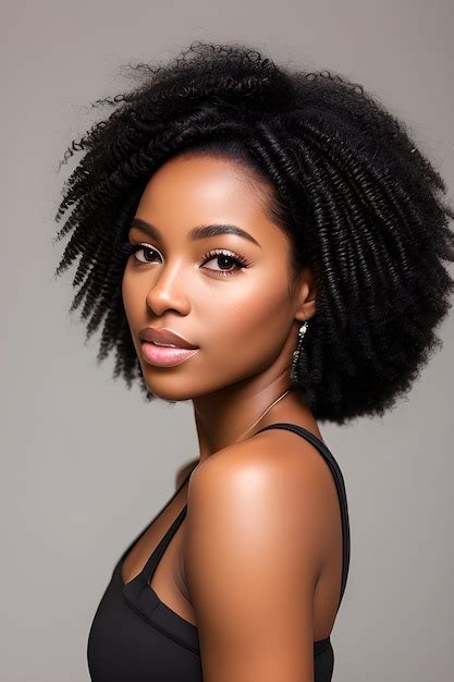 Premium Ai Image Portrait Of A Young Beautiful Black Woman