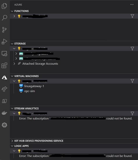 stream analytics tools extension fails to load asa services in azure us